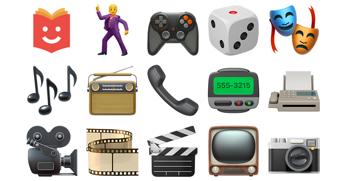 🕺🎶📻 Retro Emojis Collection 🕺🎮🎲🎭🎶📻📞 — Copy & Paste!