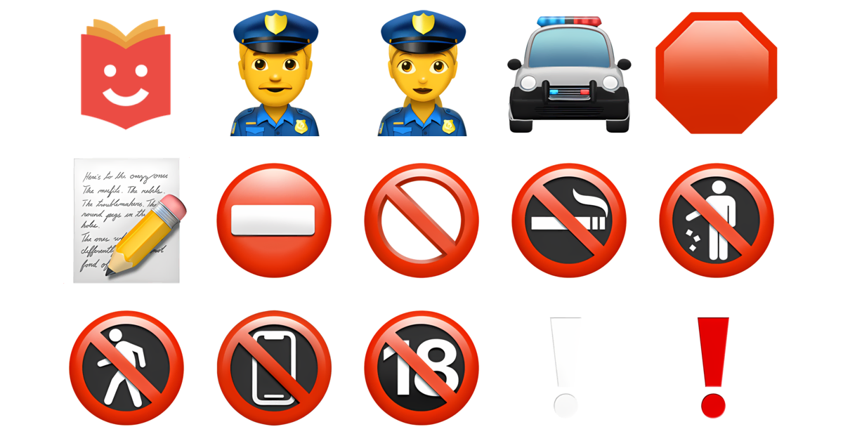 🚫📜👮‍♀️ Rules Emojis Collection 👮‍♂️👮‍♀️🚔🛑📝⛔🚫 — Copy & Paste!