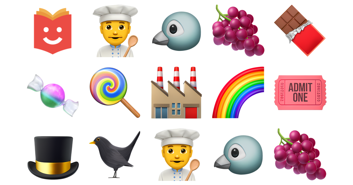 🍫🎩🌈 Willy Wonka Emojis — Copy & Paste!